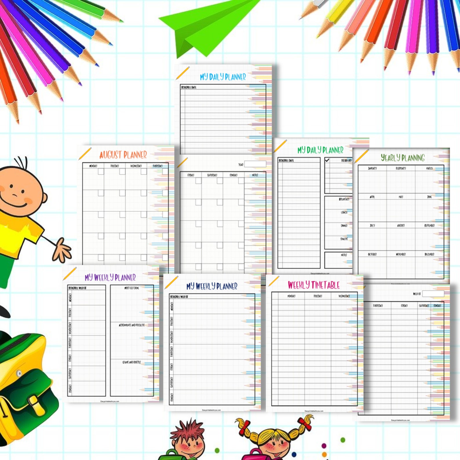 Student Planner Printable | Student Planner Notebook Paper | | Student ...