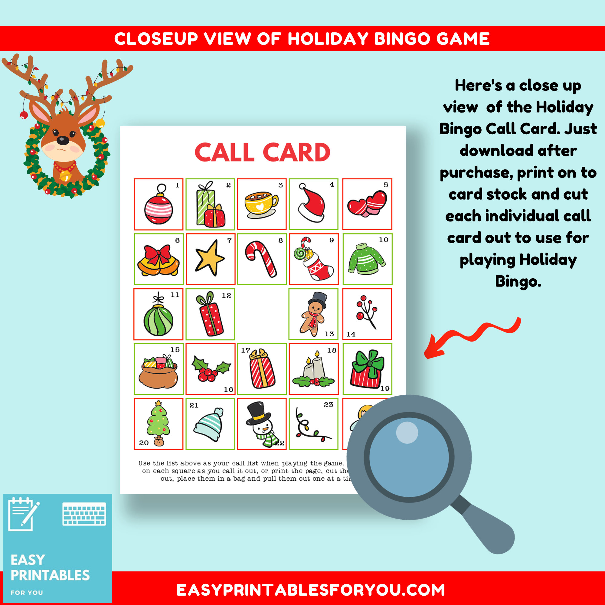 Christmas Bingo Printable, Christmas Bingo Game, Christmas Bingo Cards ...