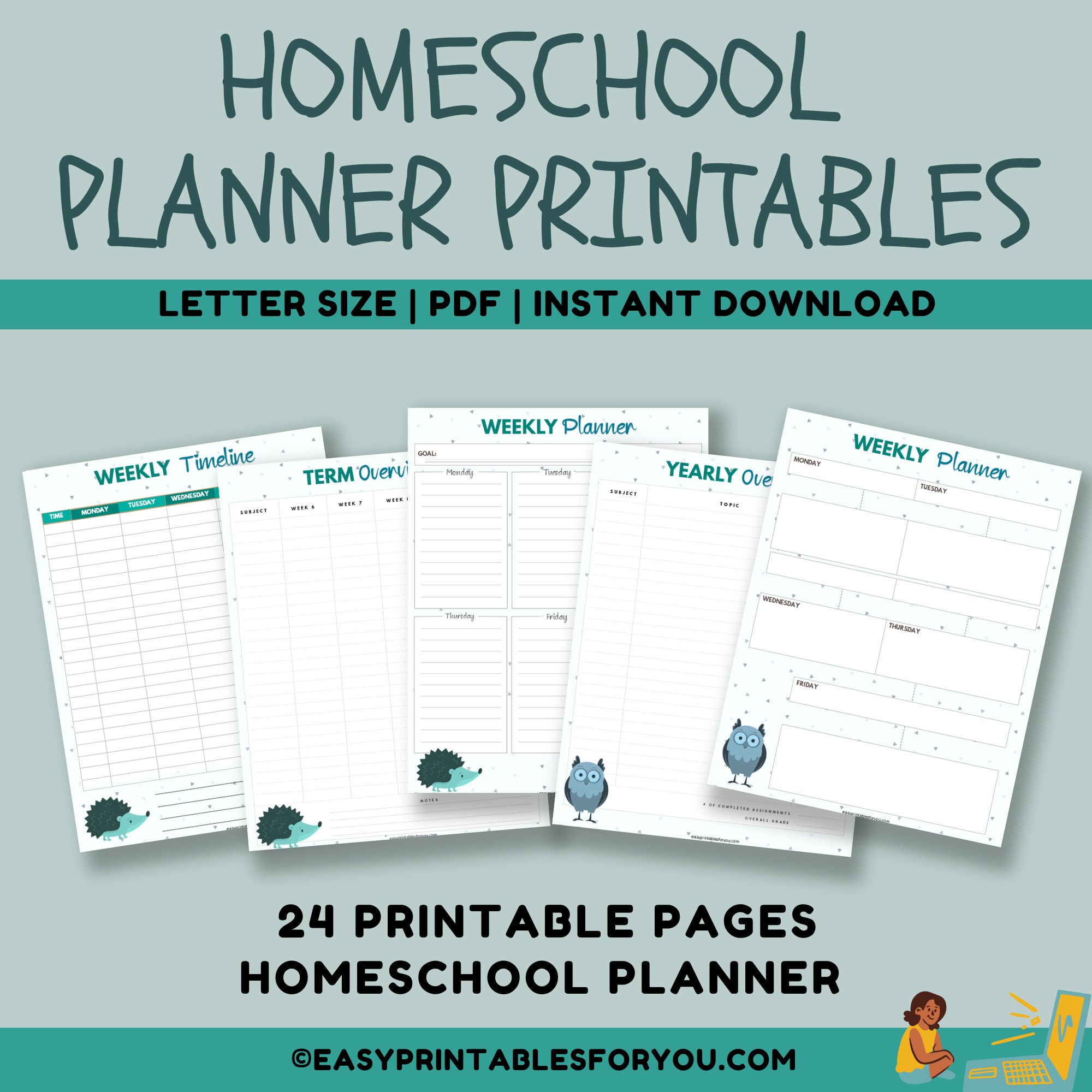 Homeschool Weekly Schedule Printable Homeschool Planner Printable ...