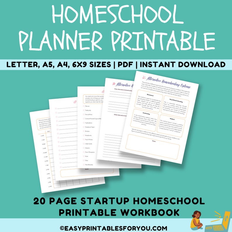 Homeschool Weekly Schedule Printable | Homeschool Planner Printable ...