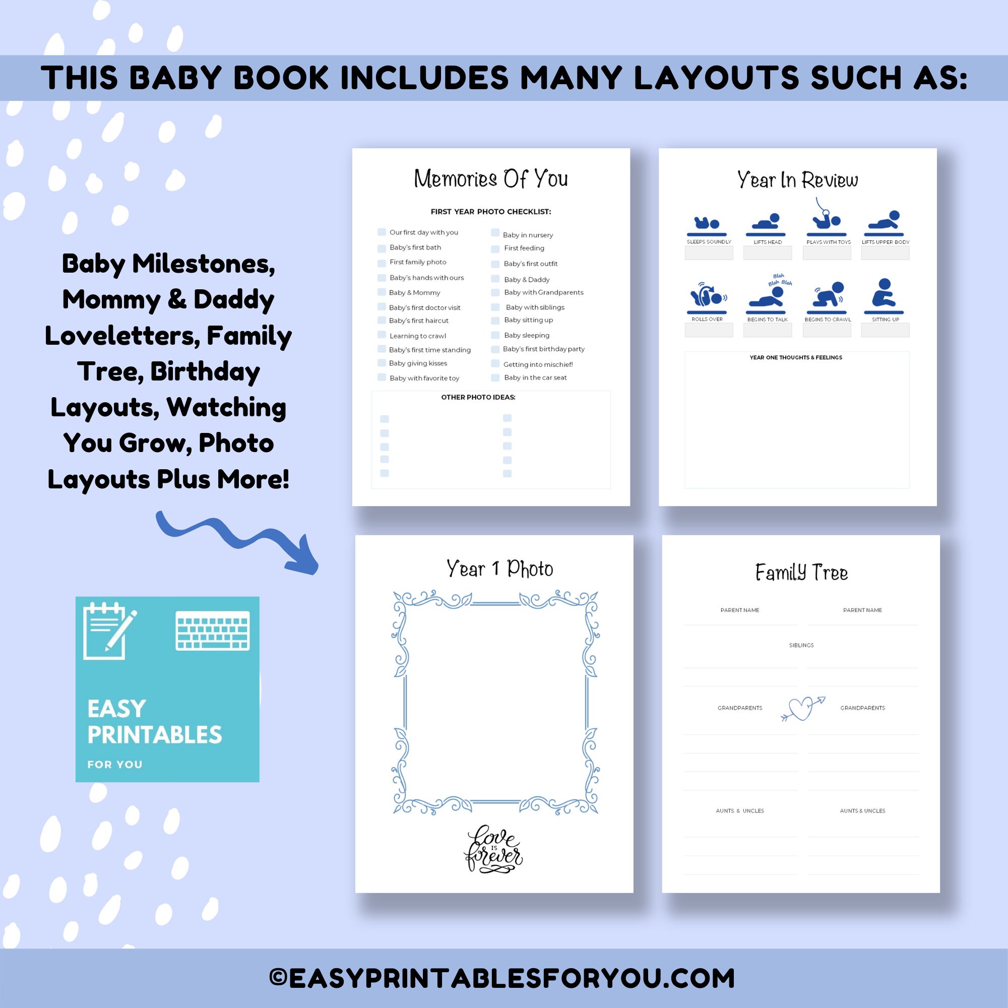 Baby Tracker, Baby Memory Book, Printable Stickers, Newborn Tracker ...