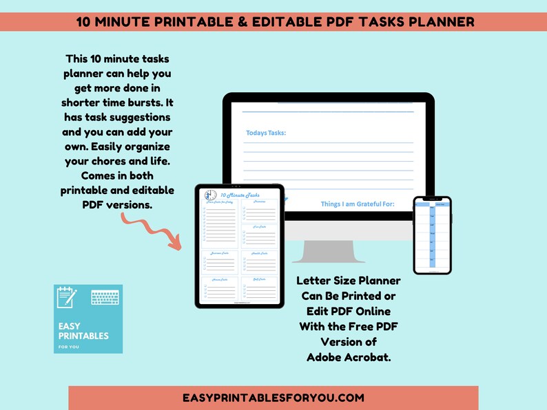 Task Tracker Printable, Task Planner, Editable Task List, Editable to ...