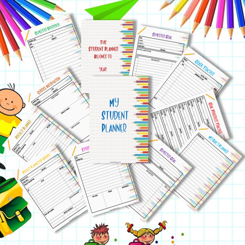 Student Planner Printable | Student Planner Notebook Paper | | Student ...