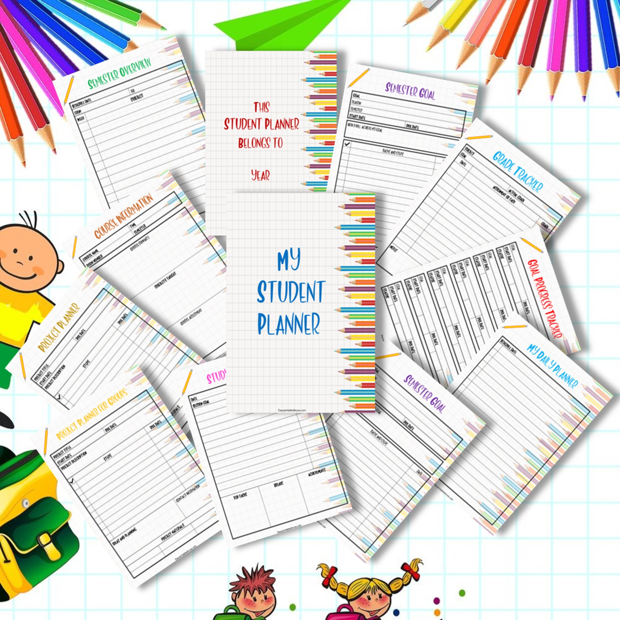 Student Planner Printable | Student Planner Notebook Paper | | Student ...
