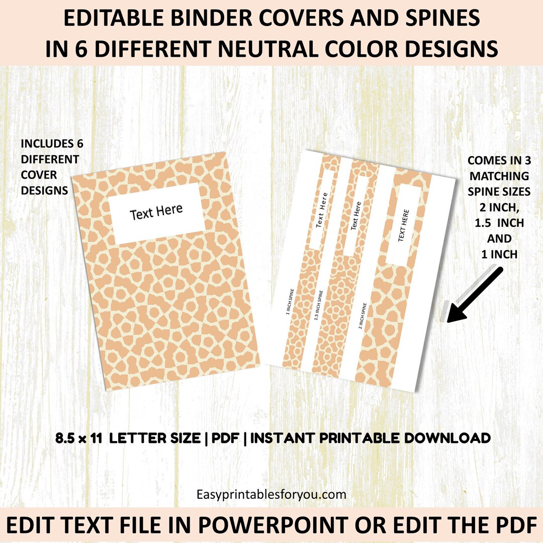 Binder Cover Printable, Binder Cover Editable, Binder Cover and Spine ...