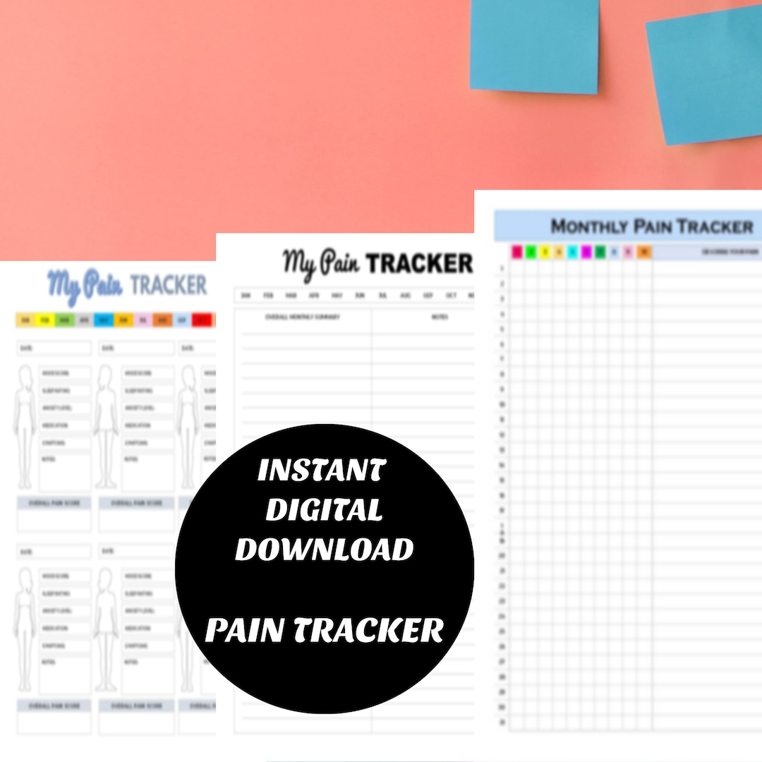 Pain Tracker, Health Tracker, Symptom Tracker, Chronic Pain, Monthly ...