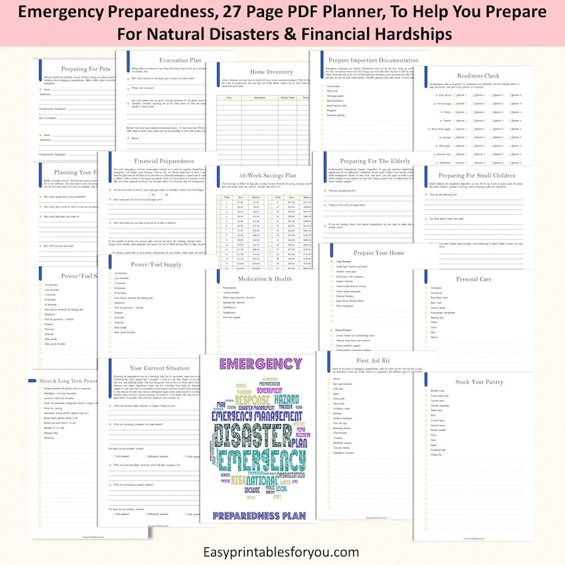 Emergency Preparedness Planner: 27-page Home Survival Kit (PDF Download ...