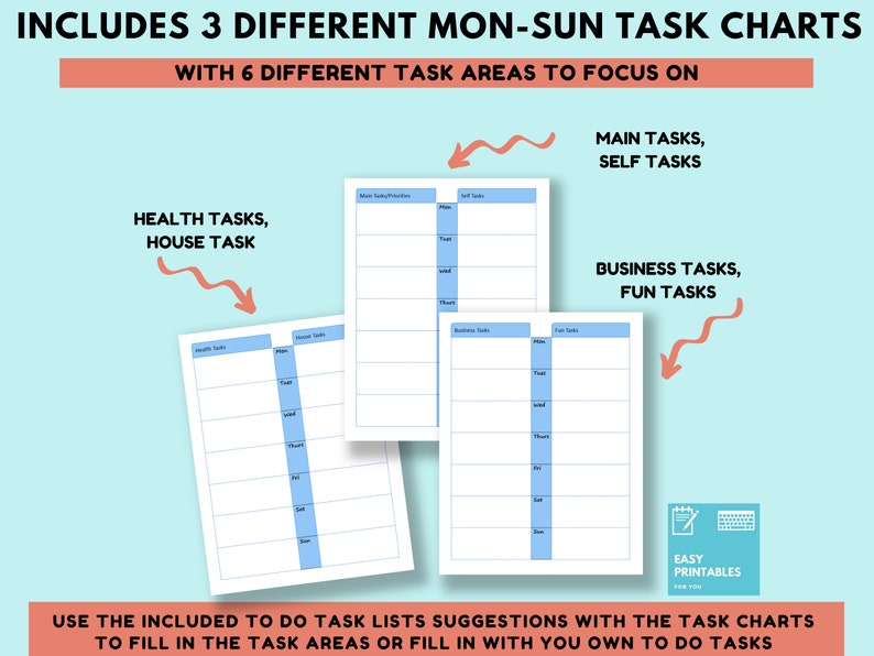Task Tracker Printable, Task Planner, Editable Task List, Editable to ...