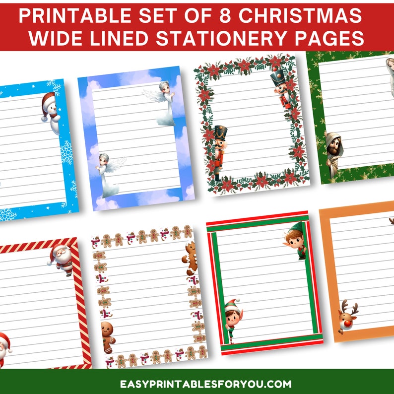 Printable Christmas Stationery, Christmas Stationary Digital Download ...