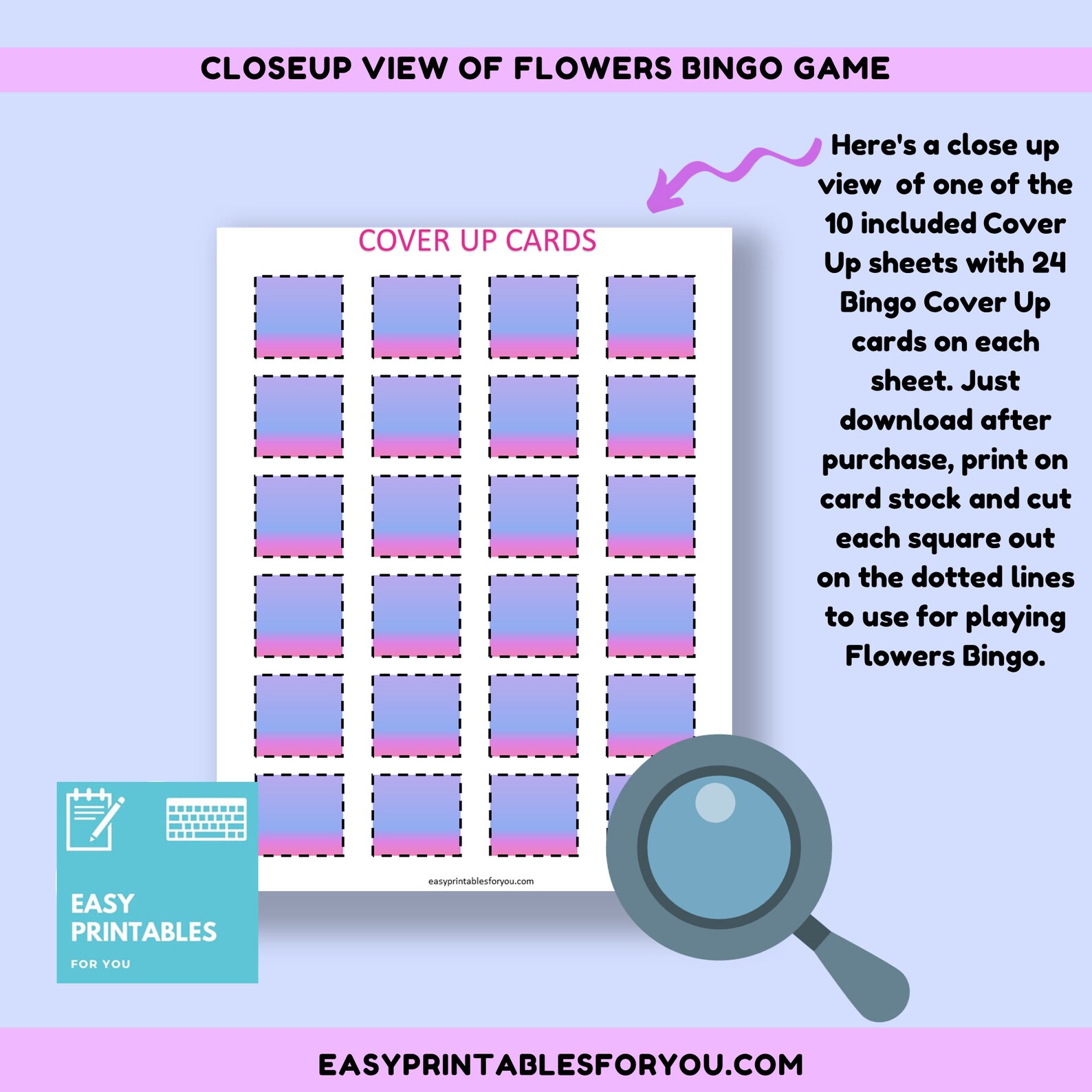 Flowers Bingo | Bingo Game Printable | Bingo Game Set | Bingo Cards ...