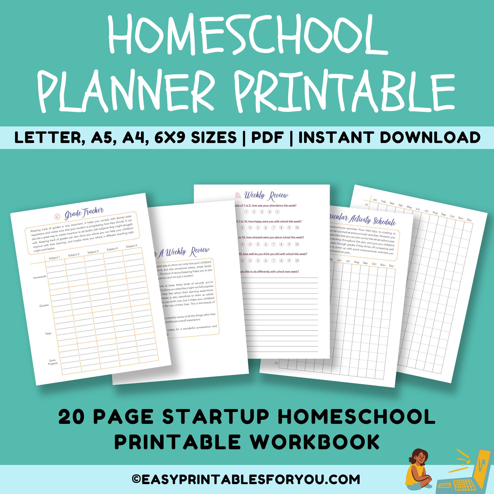 Homeschool Weekly Schedule Printable Homeschool Planner Printable ...