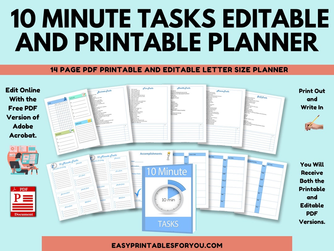 Task Tracker Printable, Task Planner, Editable Task List, Editable to ...