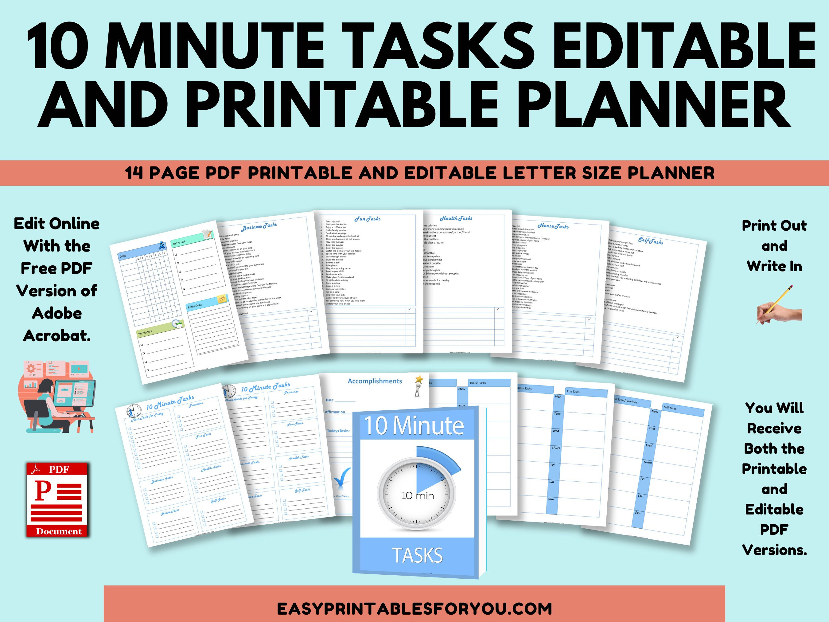 Task Tracker Printable, Task Planner, Editable Task List, Editable to ...