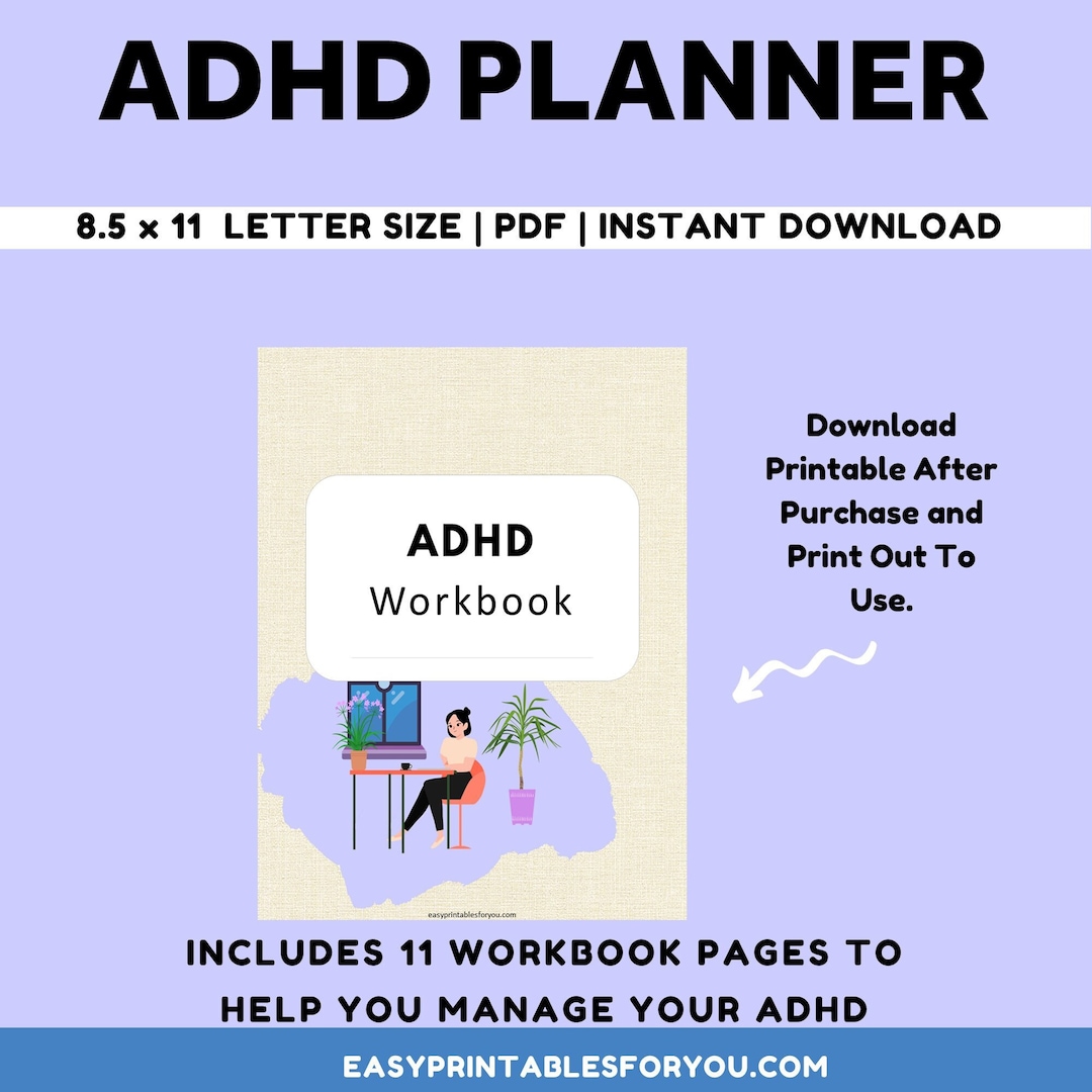 Adhd Planner Printable PDF, Adhd Journal, Adhd Organizer, Adhd Planner ...