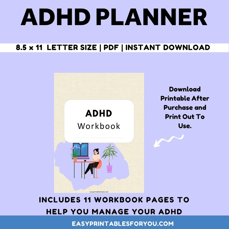 Adhd Planner Printable PDF, Adhd Journal, Adhd Organizer, Adhd Planner ...
