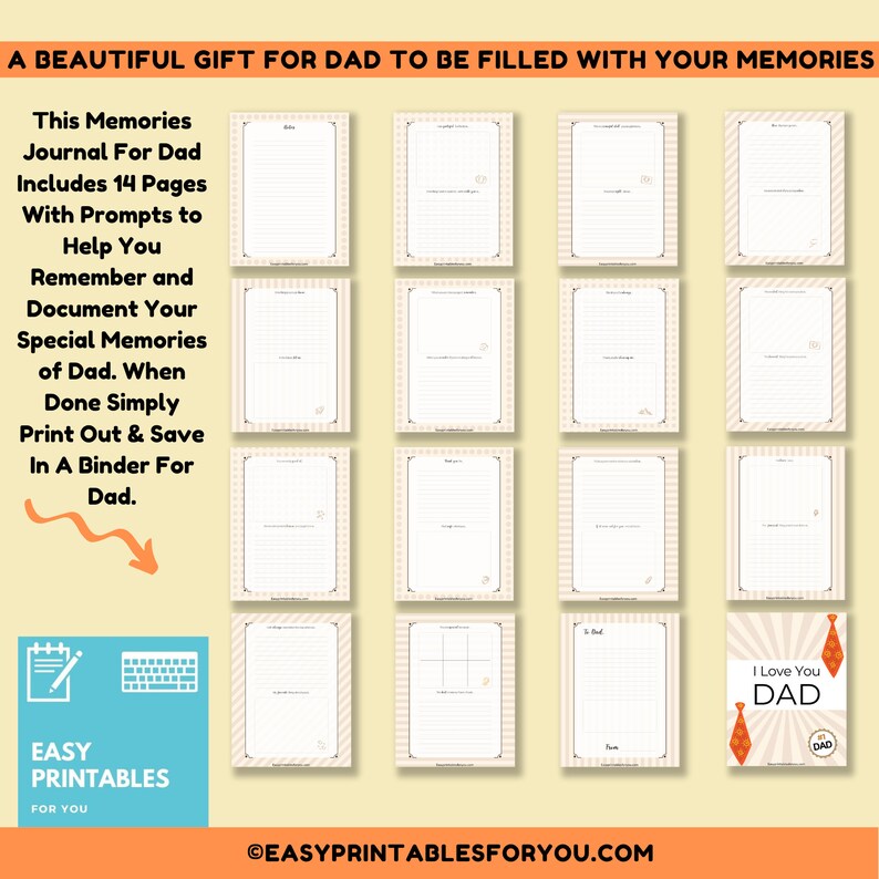 Fathers Journal | Dad Memory Journal | Fathers Memory | Dad ...