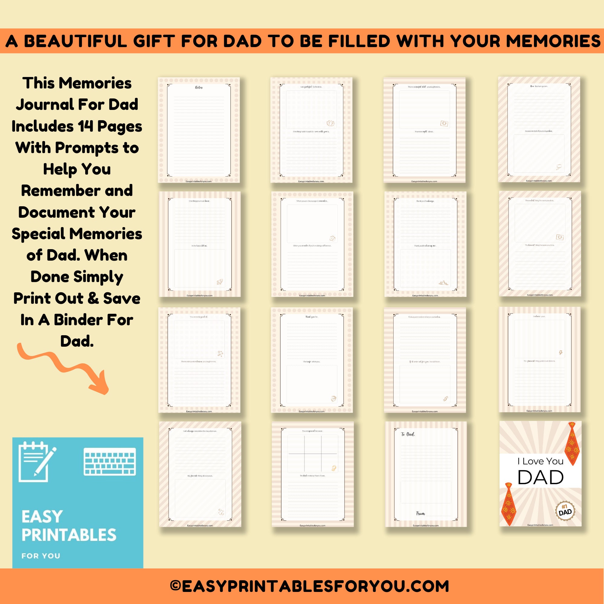 Fathers Journal | Dad Memory Journal | Fathers Memory | Dad ...