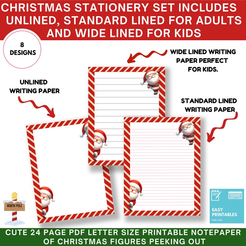Printable Christmas Stationery, Christmas Stationary Digital Download ...