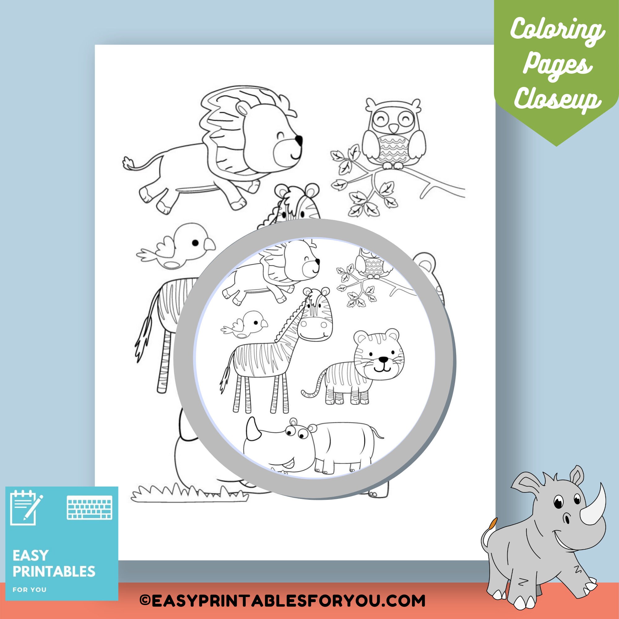 Safari Animals Activity Printables: Coloring & Dot-to-dot (PDF) - Etsy