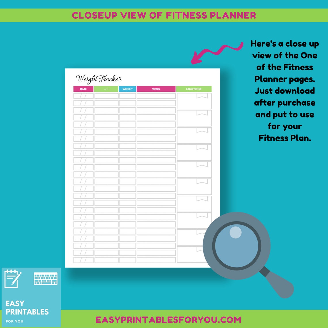 Fitness Planner Printable, Fitness Planner for Moms, Fitness Planner ...