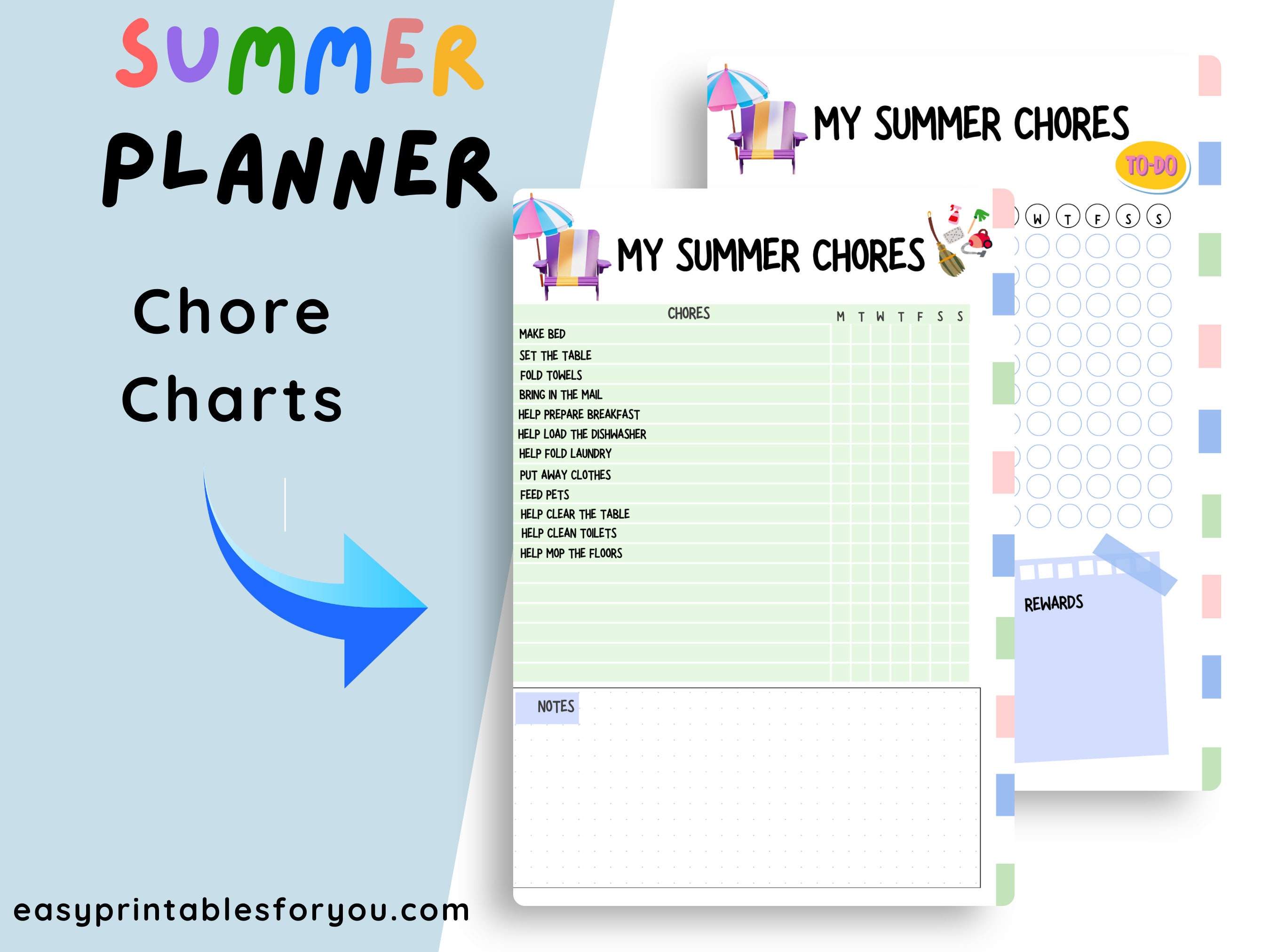 Kids Summer Planner Printable Summer Bundle, Summer Checklist ...