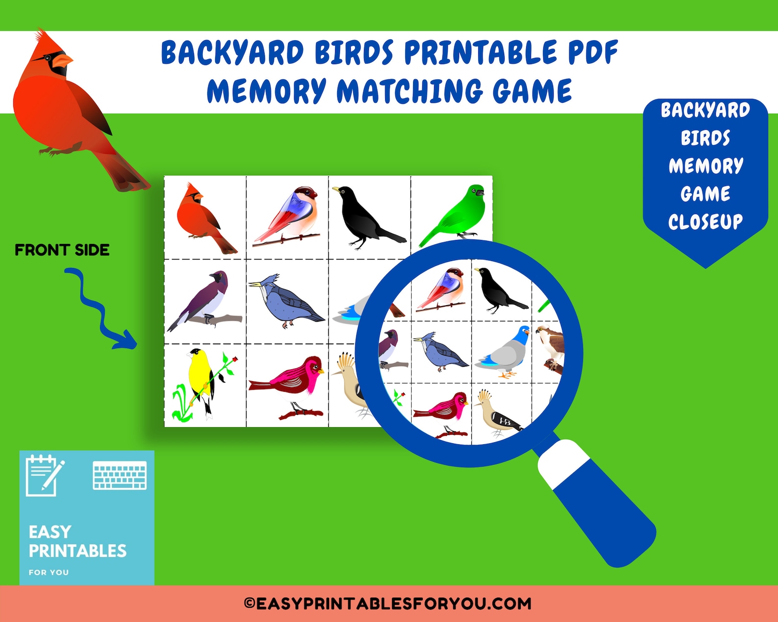 Birds Matching Game | Birds Memory Match Game | Printable Memory Cards ...