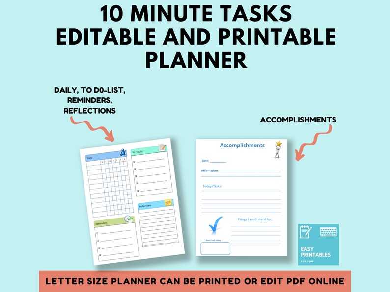 Task Tracker Printable, Task Planner, Editable Task List, Editable to ...