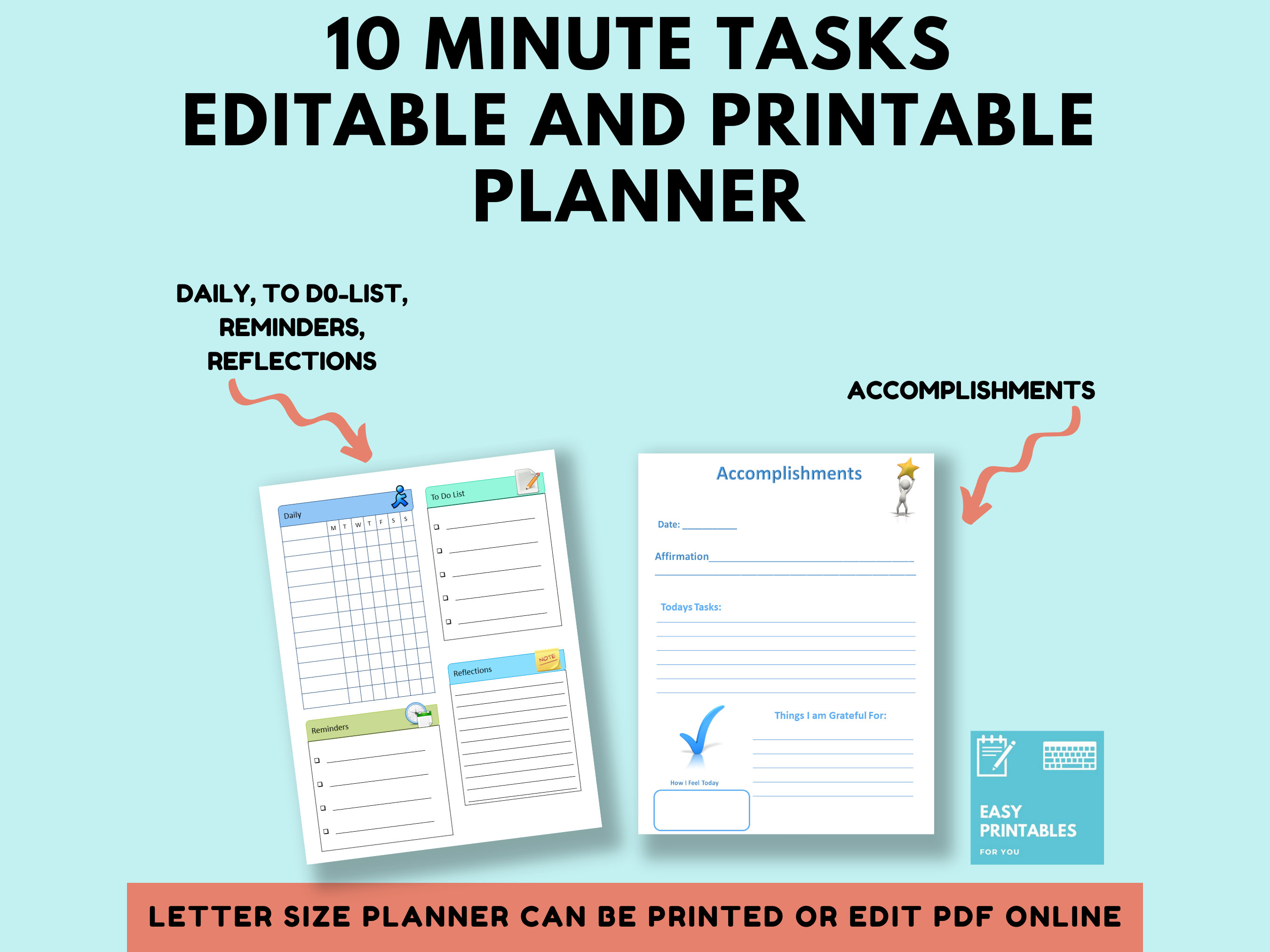 Task Tracker Printable, Task Planner, Editable Task List, Editable to ...