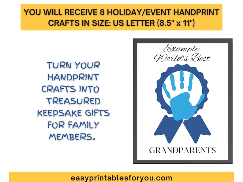 Grandparents Handprint Art: Keepsake Gift (digital Download) - Etsy