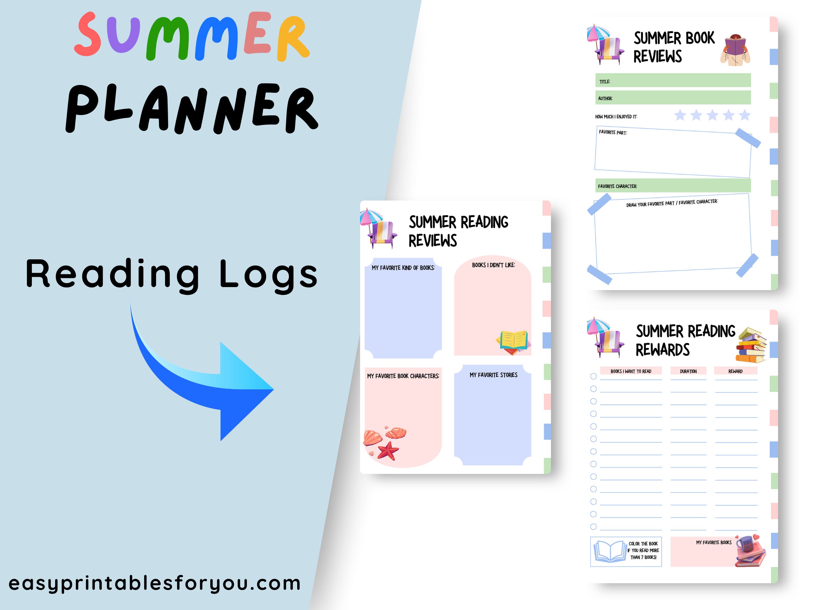 Kids Summer Planner Printable: 37-page Activity Bundle (PDF) - Etsy