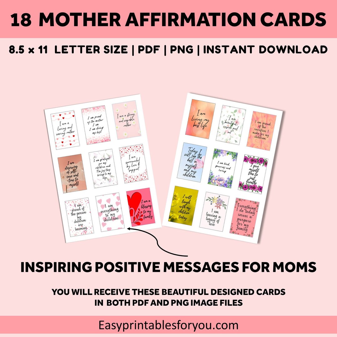 Affirmation Cards for Mom, Mother Affirmations, Affirmations Instant ...