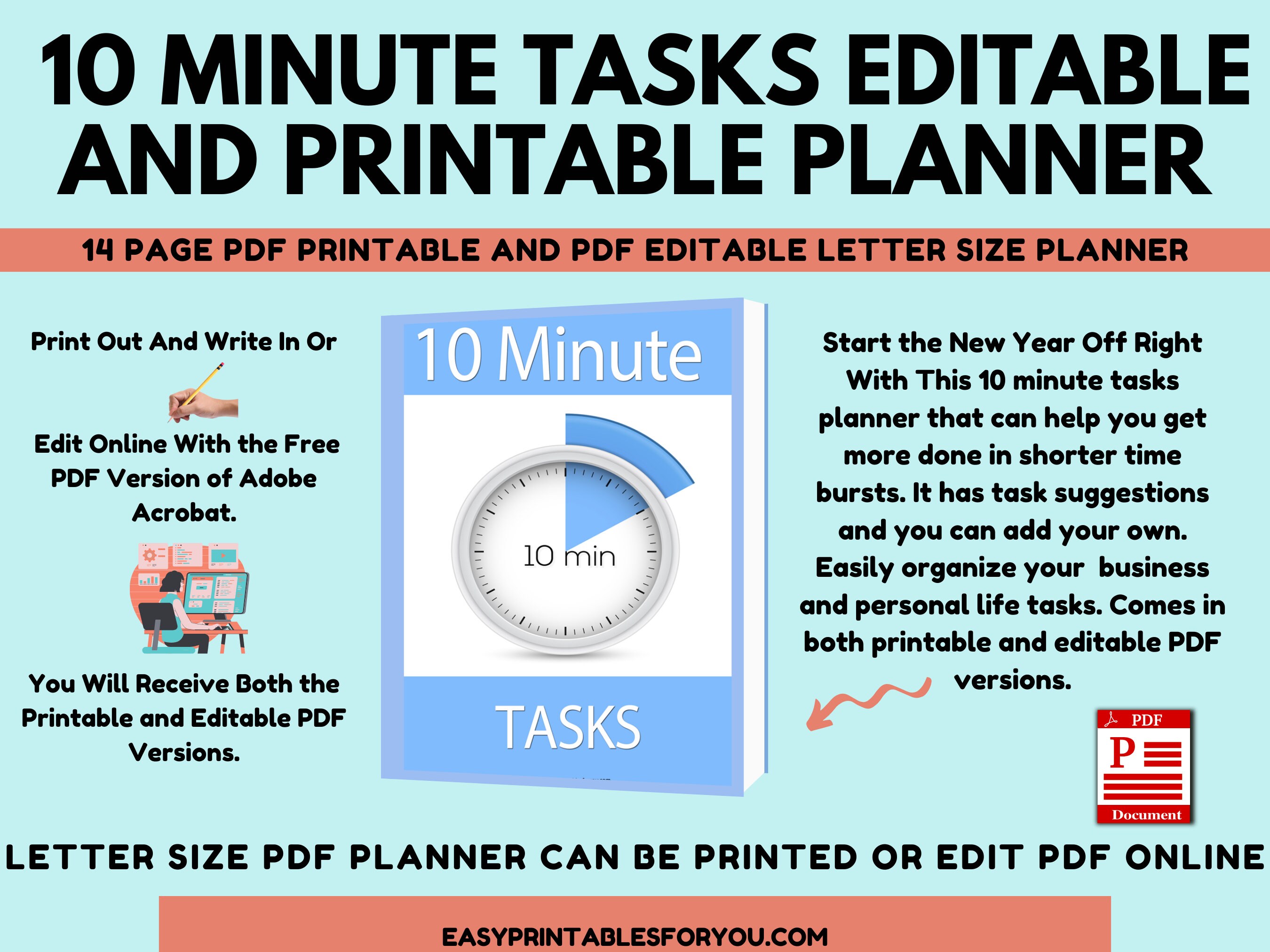 Task Tracker Printable, Task Planner, Editable Task List, Editable to ...