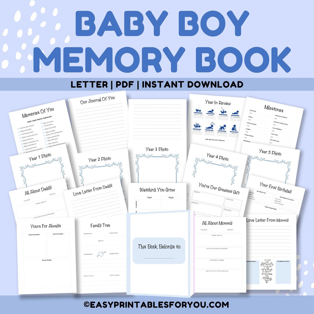 Baby Tracker, Baby Memory Book, Printable Stickers, Newborn Tracker ...