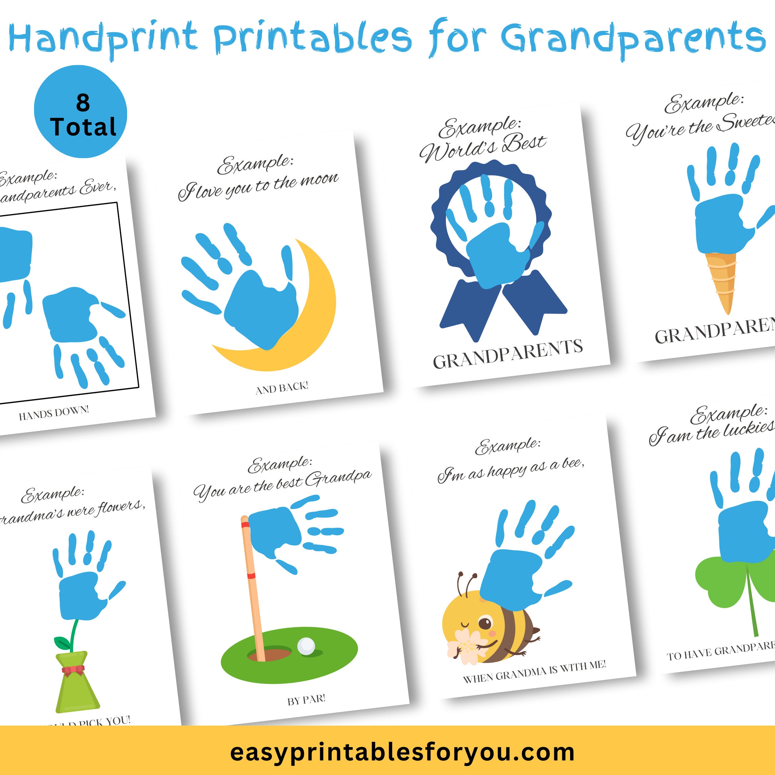 Grandparents Handprint, Grandparents Art, Handprint Gift for ...