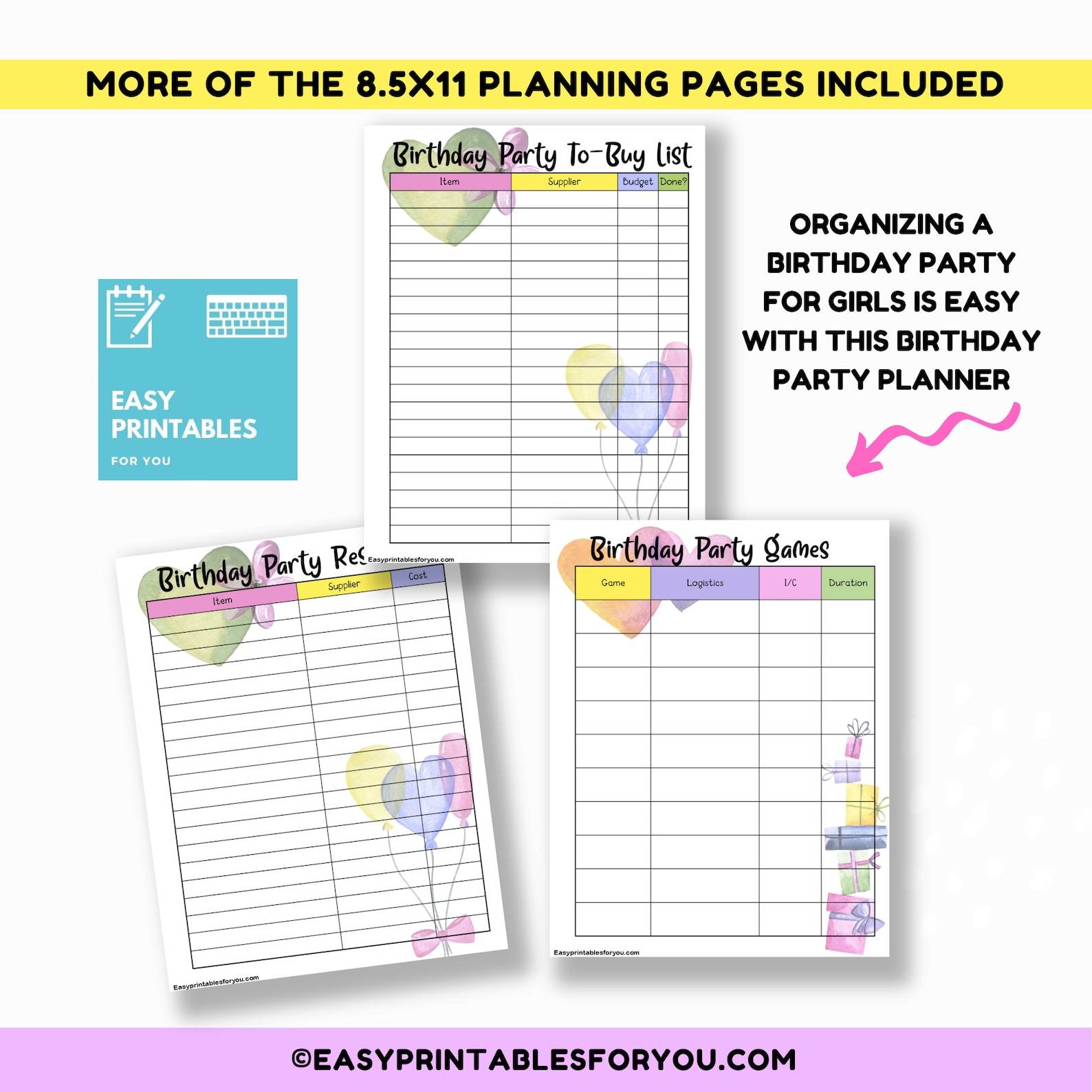 Birthday Party Planner Party Planner Printable Birthday Planner Kit ...