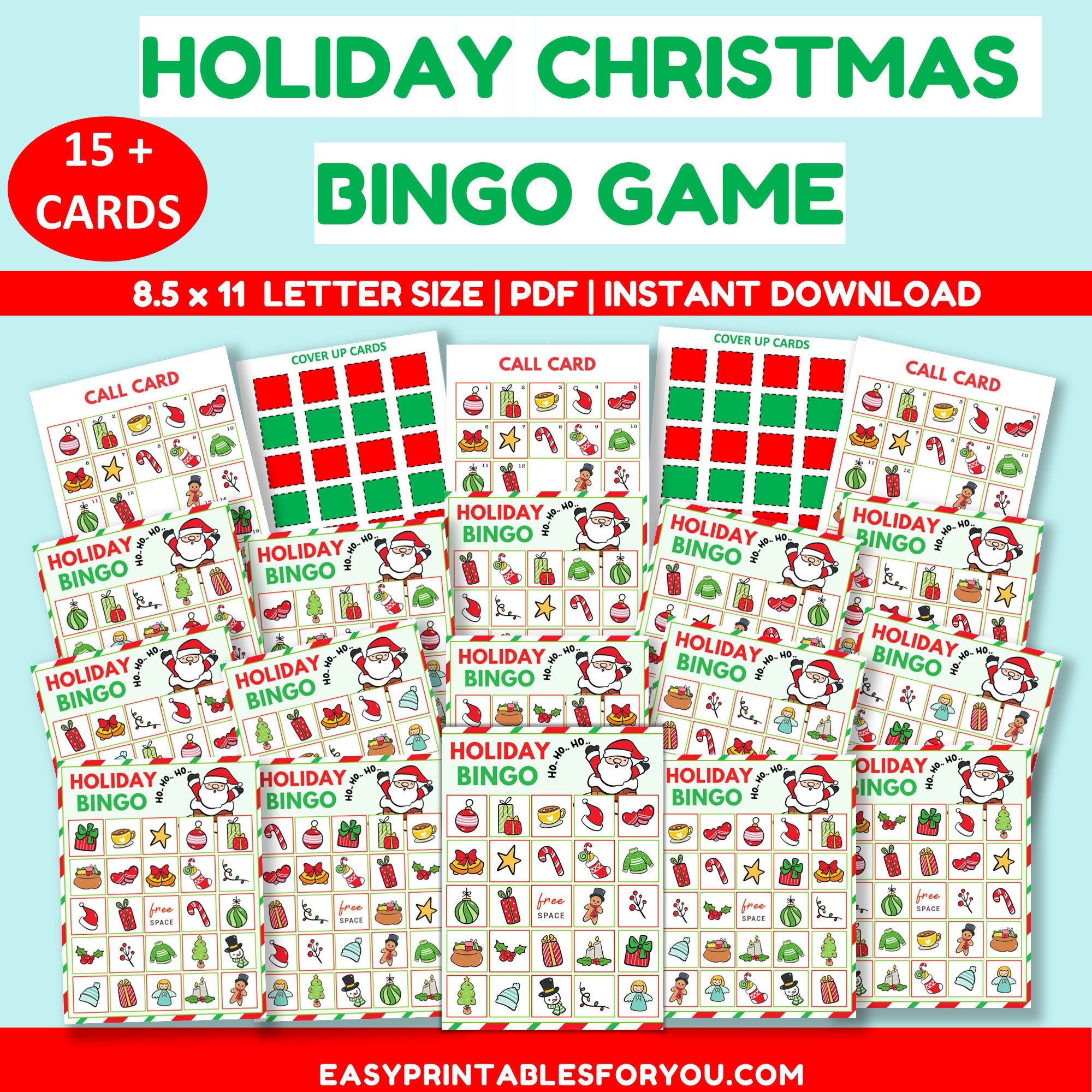 Christmas Bingo Printable, Christmas Bingo Game, Christmas Bingo Cards ...