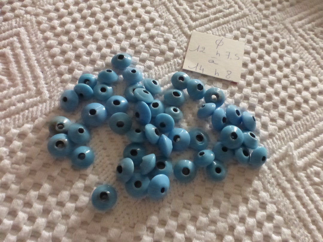 Batch of 50 Artisanal Glass Disc-shaped Beads From India From the 80s ...
