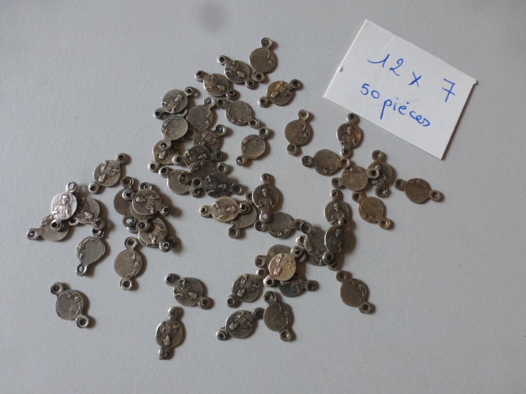 Lot of 50 Old White Metal Jewel Connectors Sacré Coeur - Etsy