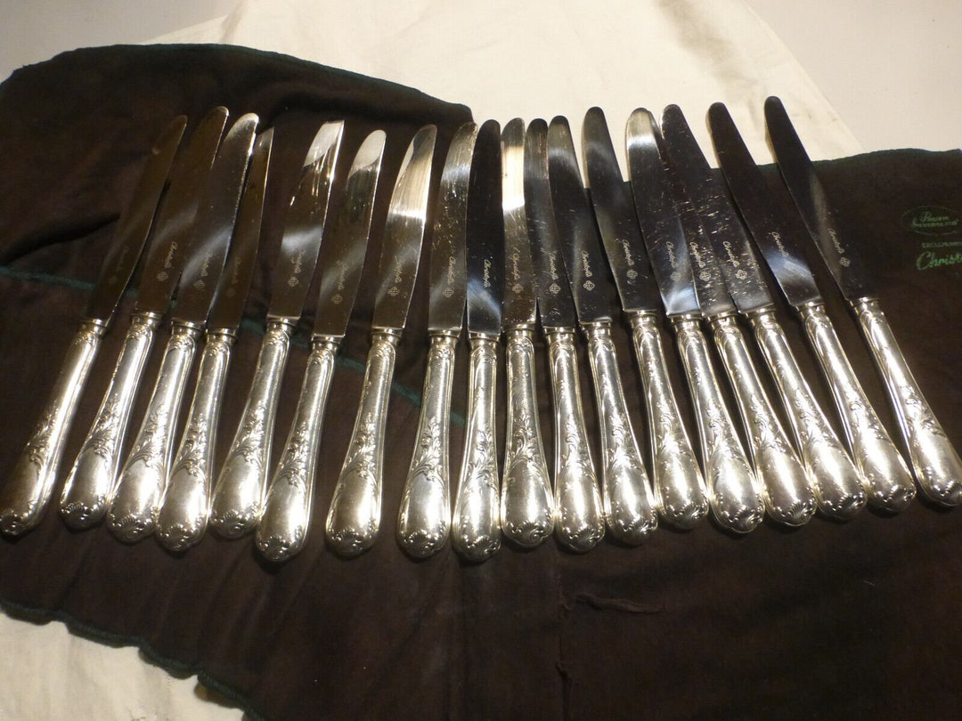 Beautiful Series of 18 Christofle Silver Plated Table Knives, Marly ...