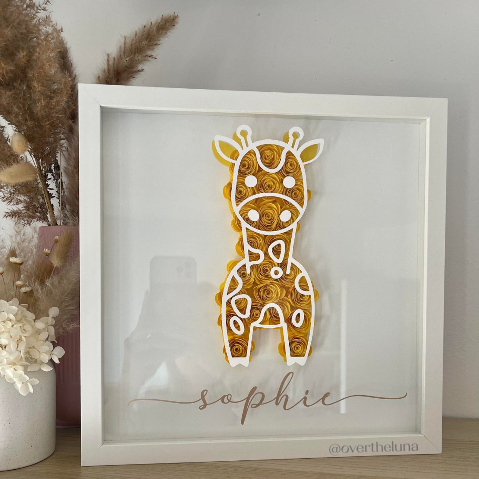 Giraffe Flower Box Rose Box Paper Flower Shadow Box Gift - Etsy