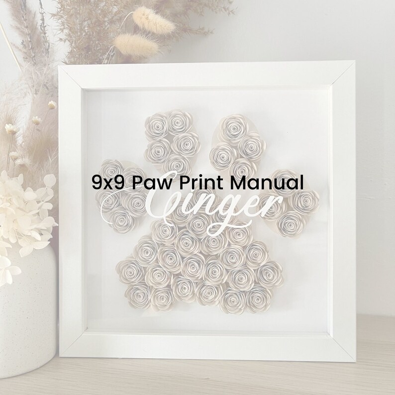 Paper Flower 9x9 Paw Print Manual & Template - Etsy