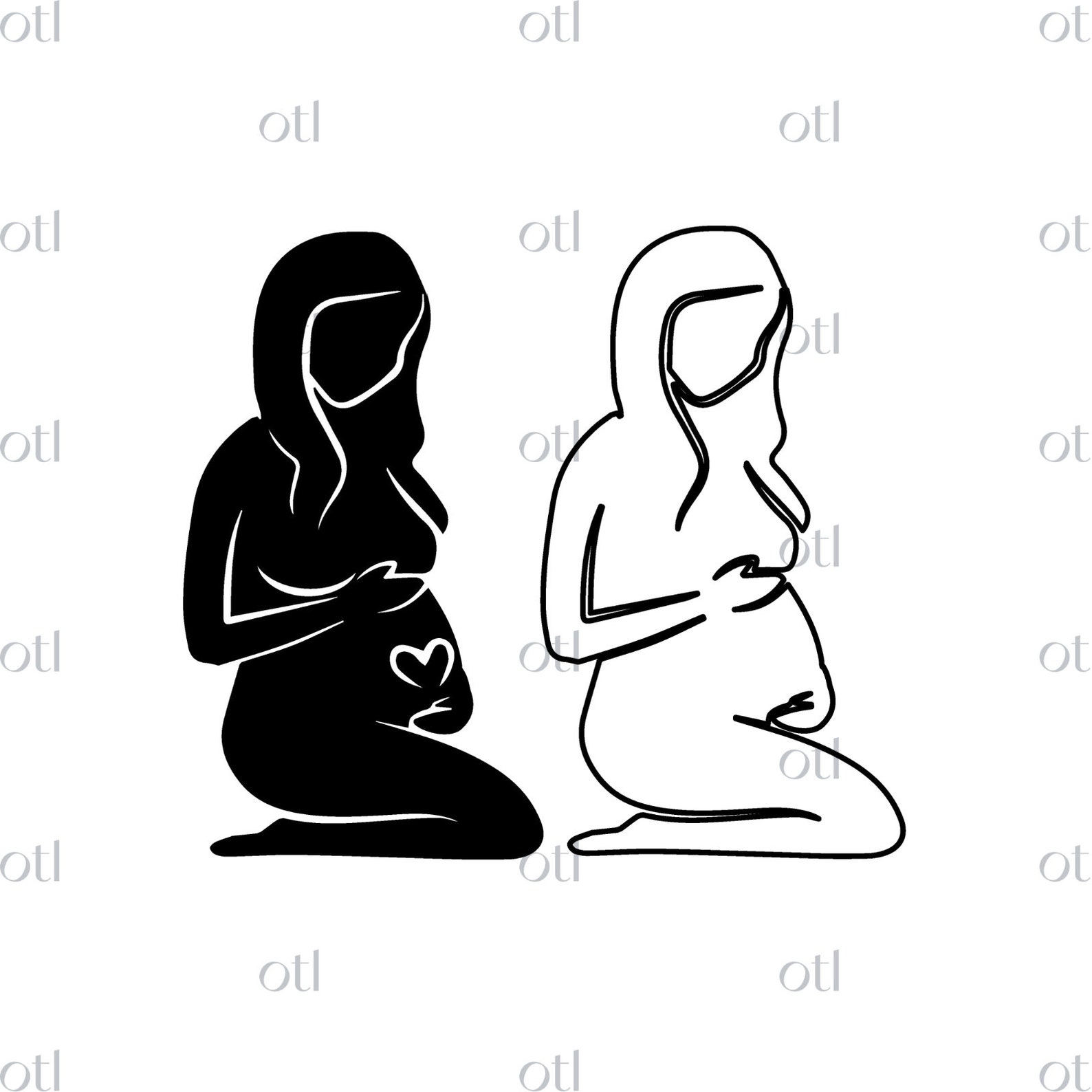 Pregnant Woman SVG PNG Vector Cutting File for Cricut - Etsy