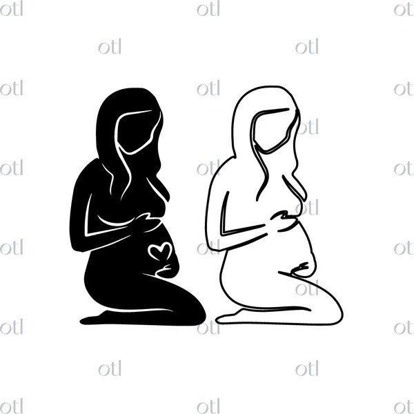 Pregnant Silhouette Etsy