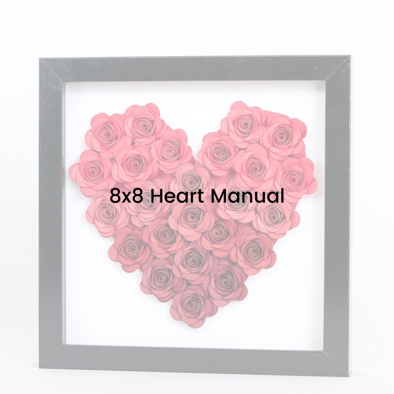 Paper Flower 8x8 Heart Manual & Template - Etsy