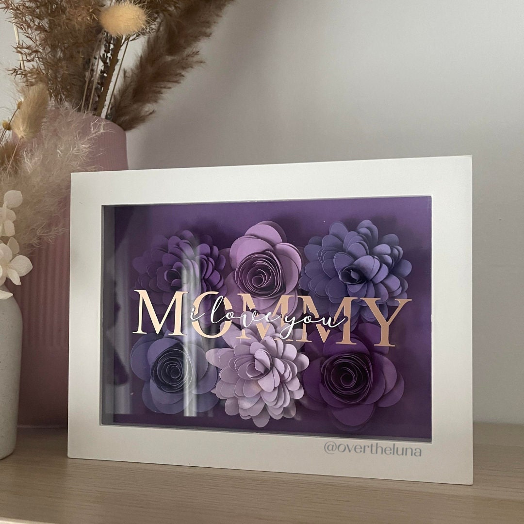 Mom "i Love You" Assorted Purple Flower Box | Paper Rose Gift Box ...