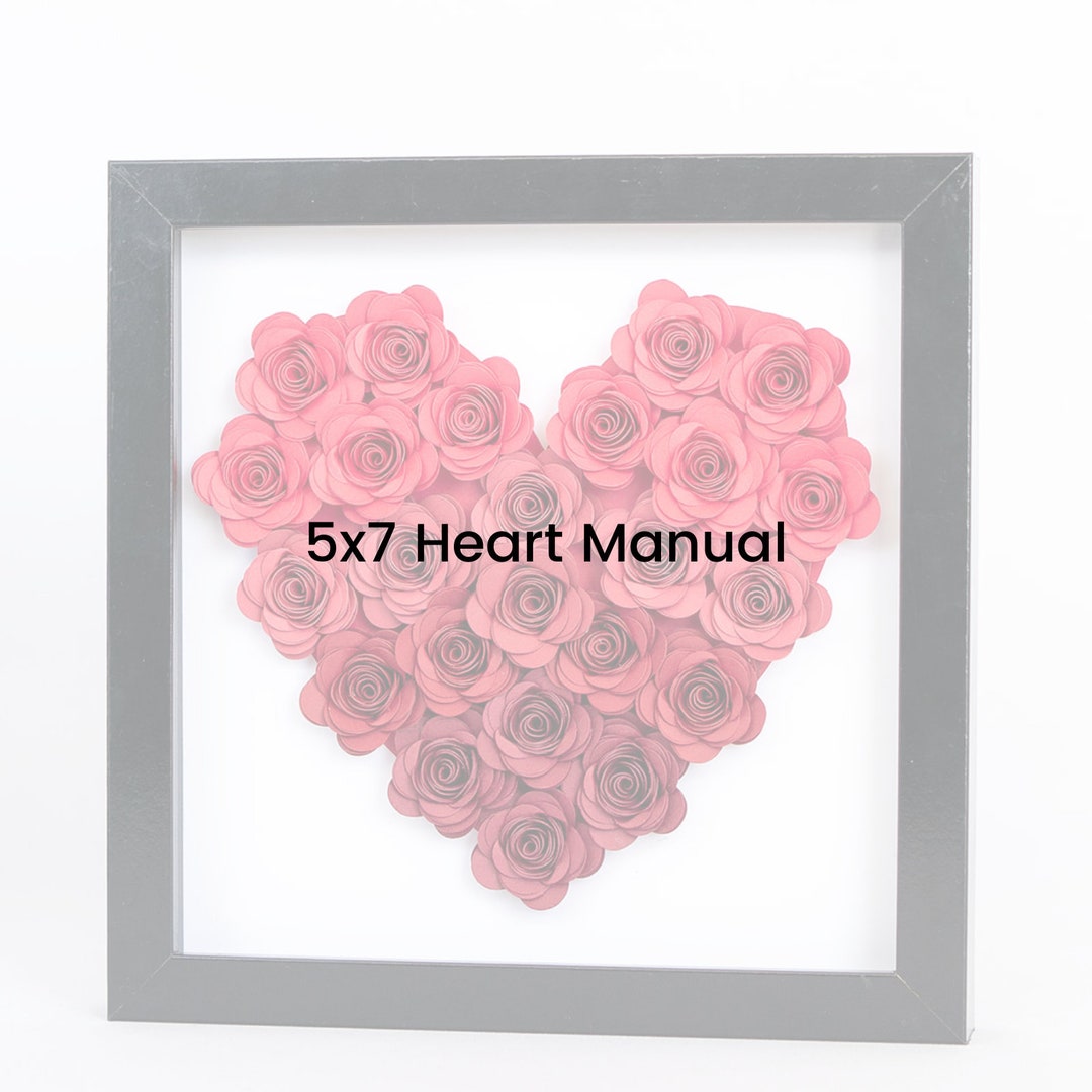 Paper Flower 5x7 Heart Manual & Template - Etsy