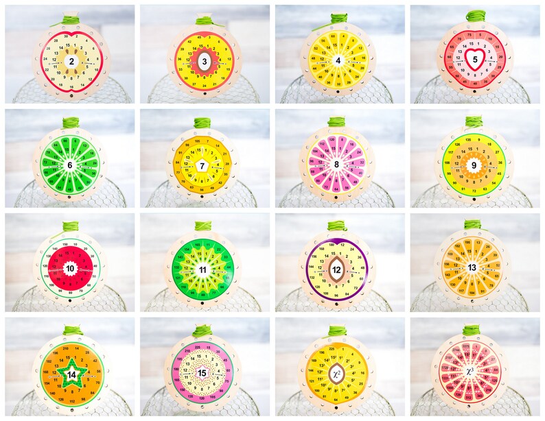 Math Fruit 15, Skip Counting, Multiplication Table up to 15, Cubes ...