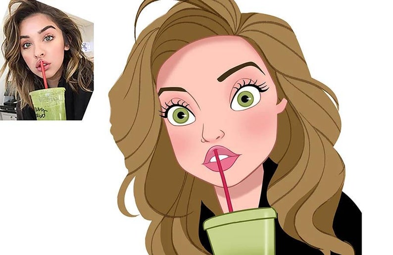 Custom Portrait in Disney Style Custom Cartoon Portrait for - Etsy