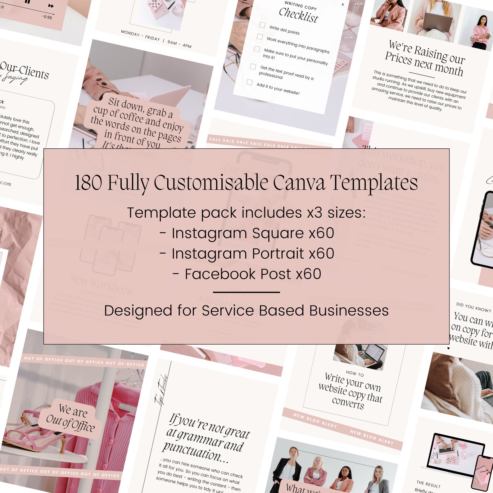 Pink Feminine Modern Designer Canva Templates for Professional Service ...