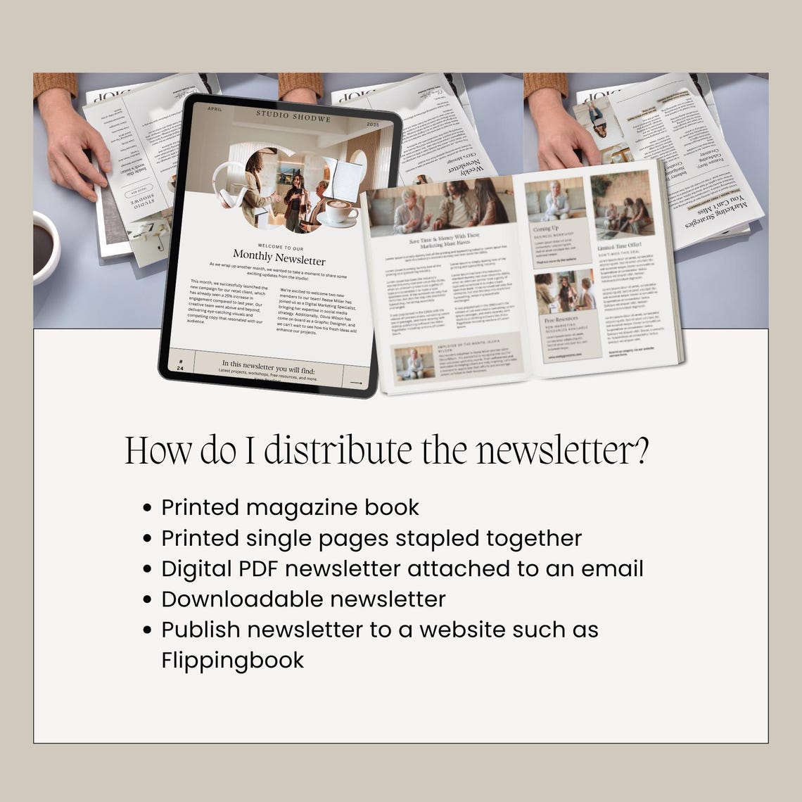 20 Page Monthly Newsletter Editable Canva Template in an Aesthetic ...